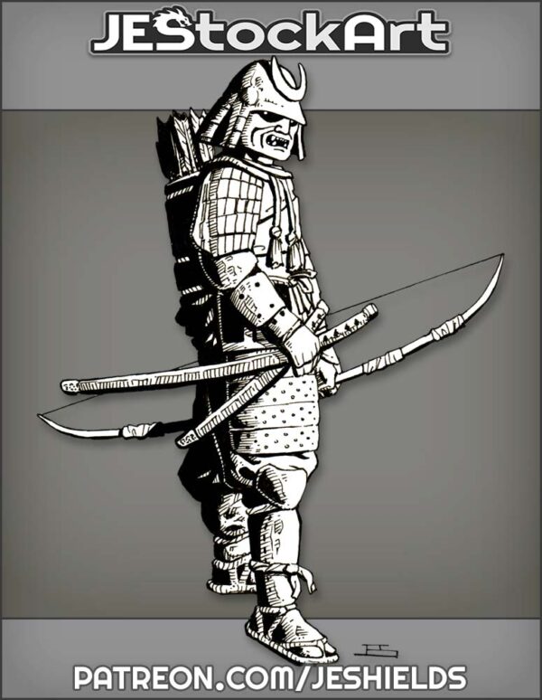 Oriental - Samurai In Sengoku Armor With Bow | Jeshields.com